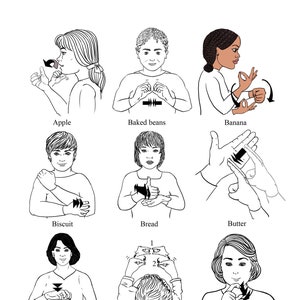 BSL (british Sign Language) 4 Printable Illustrated Learning Pages ...