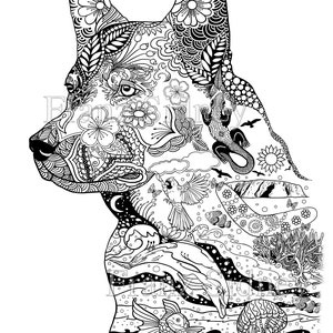 Printable Australian Cattle Dog Colouring Page, Instant Download, With ...