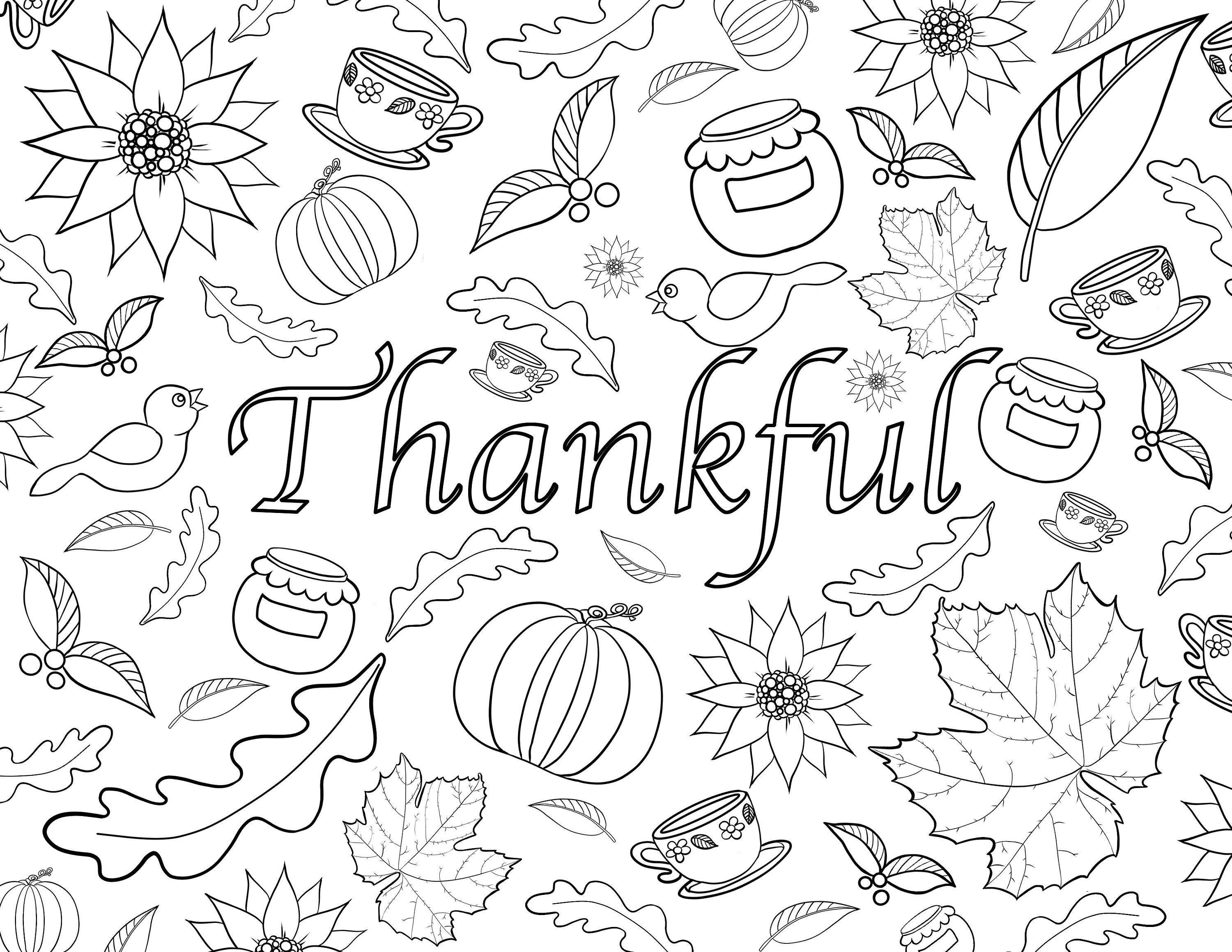 Thanksgiving Day Coloring Page Placemat