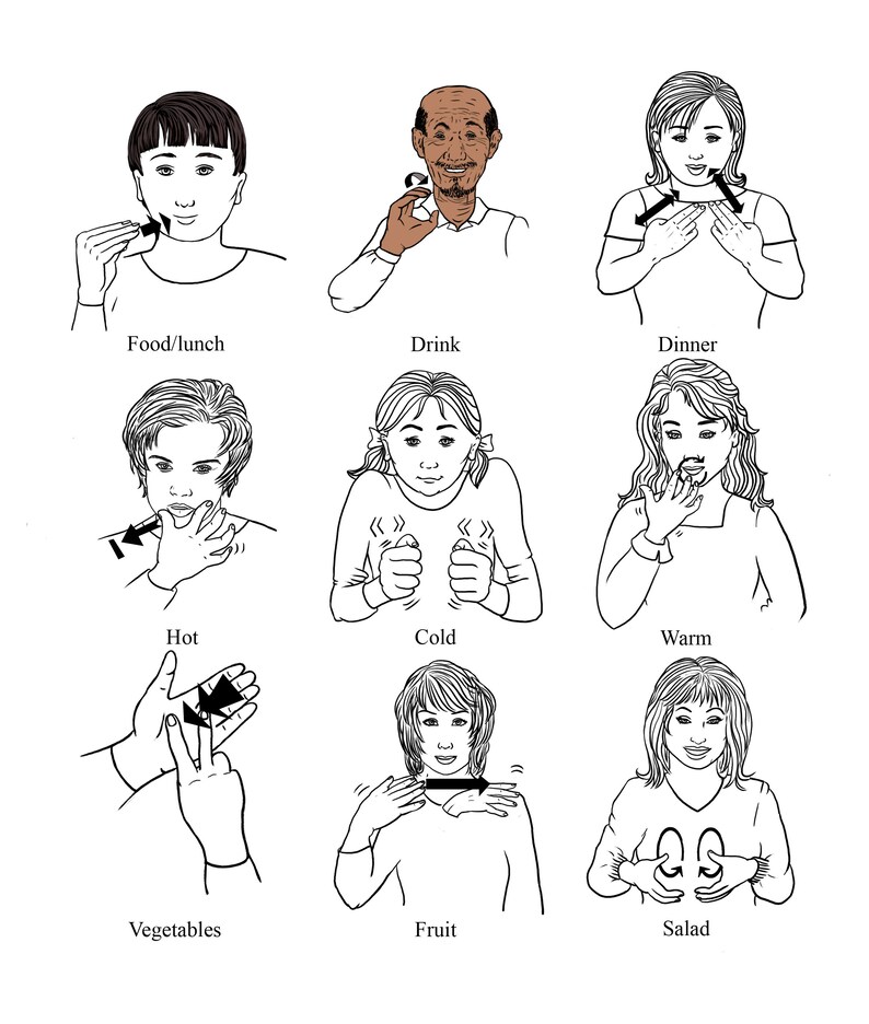BSL (british Sign Language) 4 Printable Illustrated Learning Pages ...