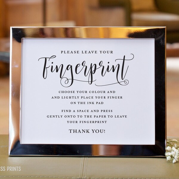 Leave Your Fingerprint Sign - Etsy