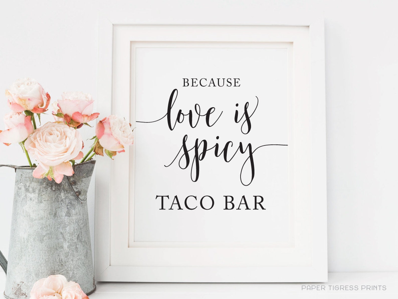 Love is Spicy Sign Printable Taco Bar Sign Printable Fiesta - Etsy