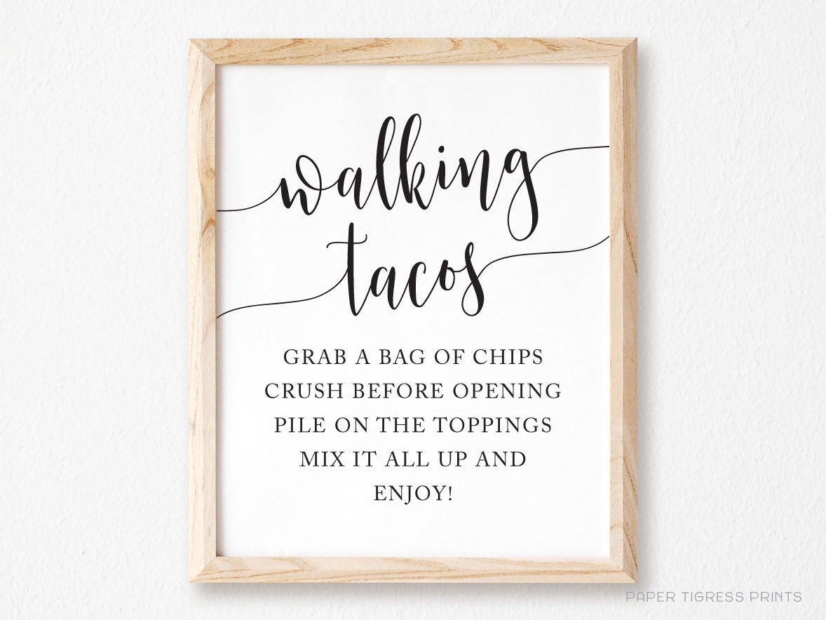 Walking Taco Sign Walking Taco Bar Sign Walking Taco Bar - Etsy