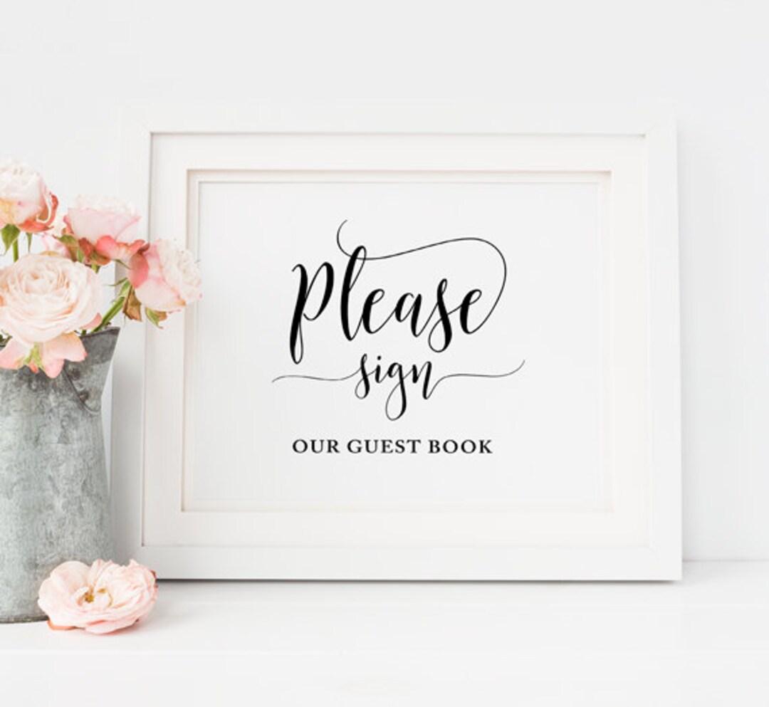 Please Sign Our Guest Book Signs Wedding Guest Book Sign - Etsy