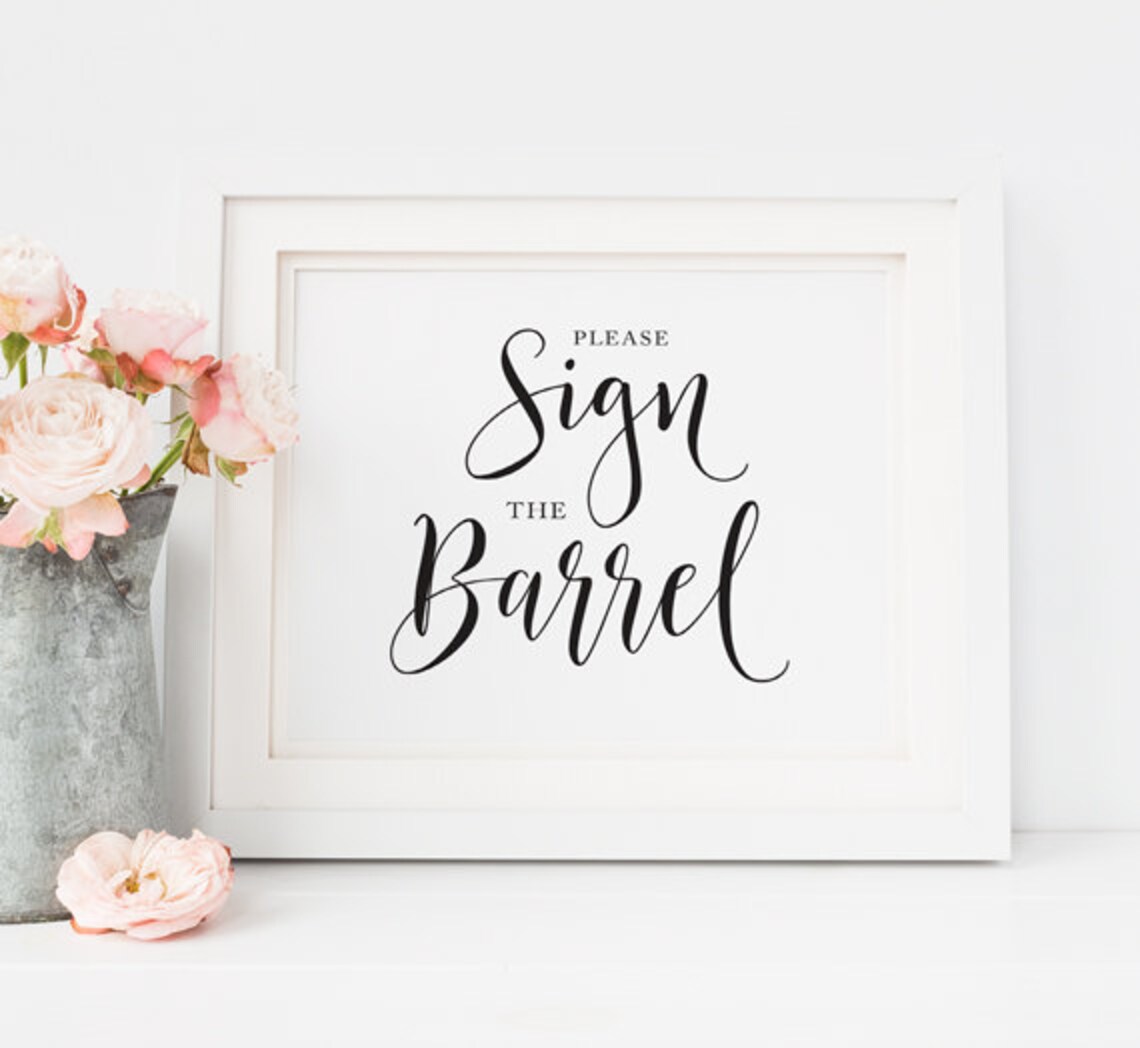 Sign Our Barrel Wedding Sign Printable Barrel Guest Book - Etsy