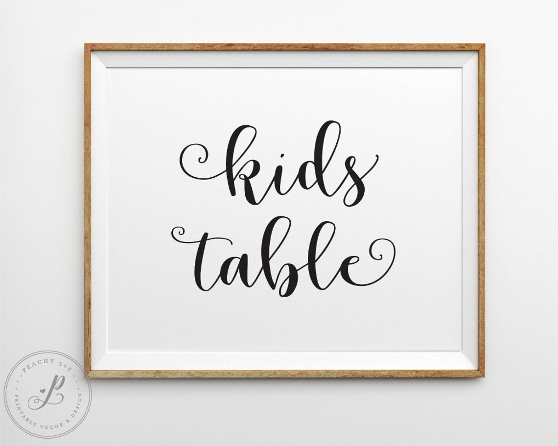 Kids Table Kid's Table Sign Wedding Kids Table Sign | Etsy