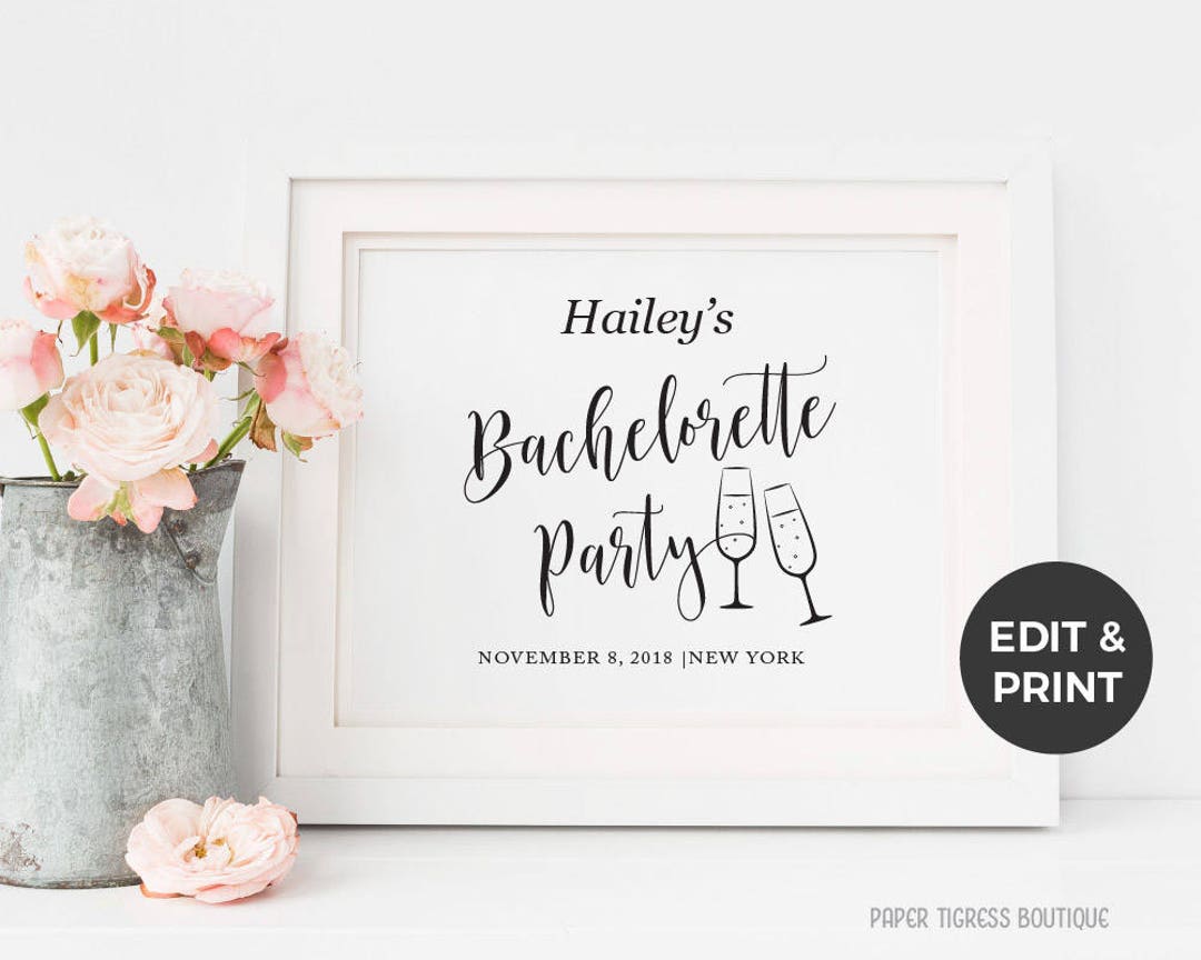 Bachelorette Party Sign Printable, Bachelorette Welcome Sign, Bridal ...