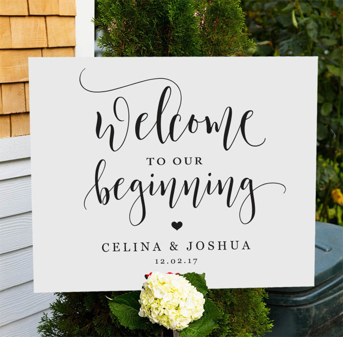 Welcome to Our Beginning Sign Printable Wedding Welcome Sign - Etsy UK
