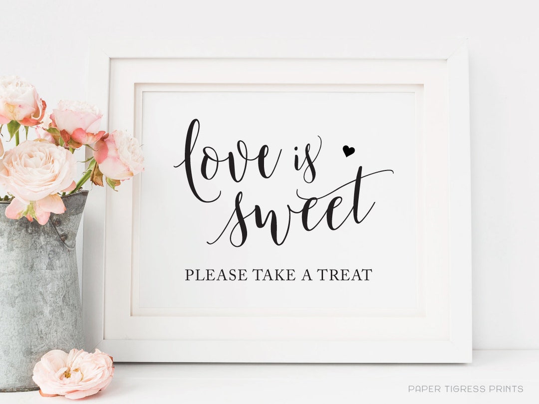 Love is Sweet Sign Printable Wedding Sign Candy Bar Sign - Etsy