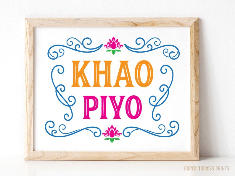 Khao Piyo Indian Bollywood Wedding Food Buffet Signs - Etsy