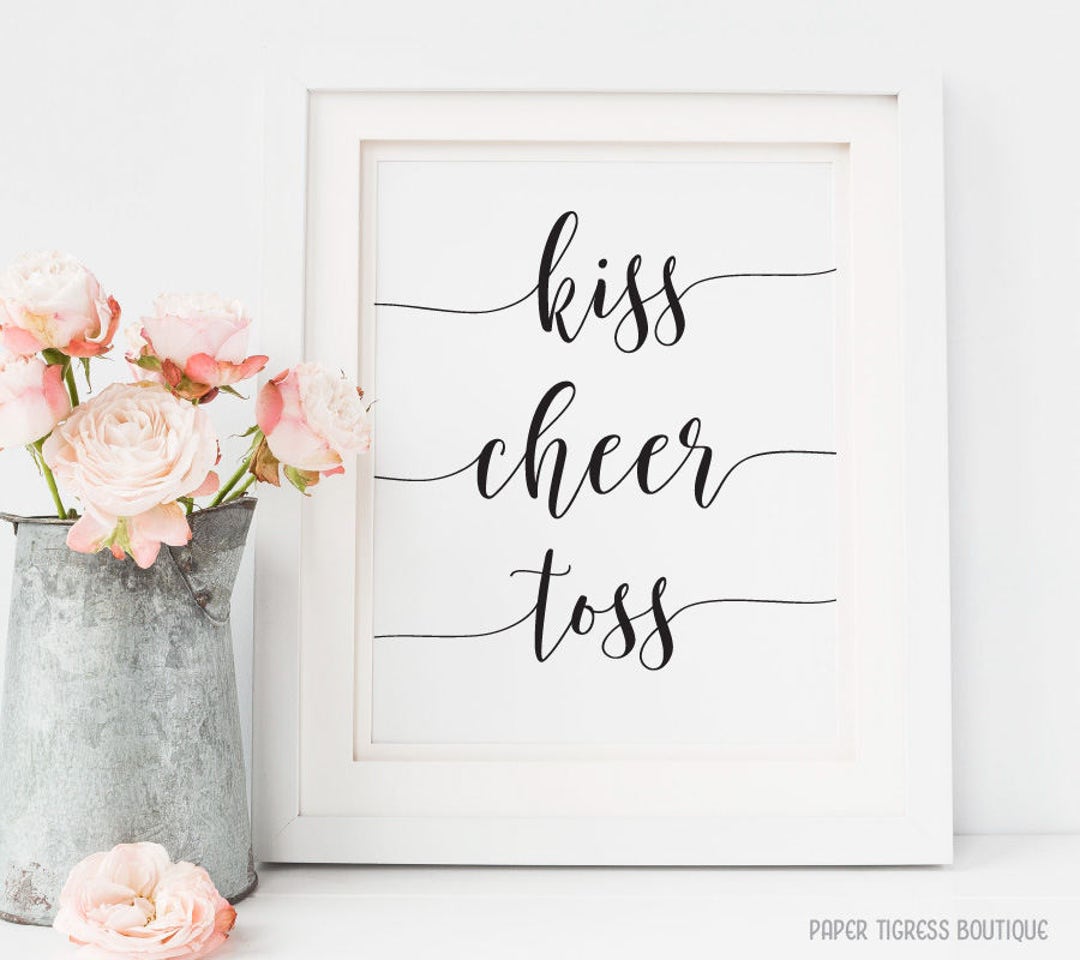 Petal Toss Send off Sign Kiss Cheer Toss Sign Flower Petal - Etsy