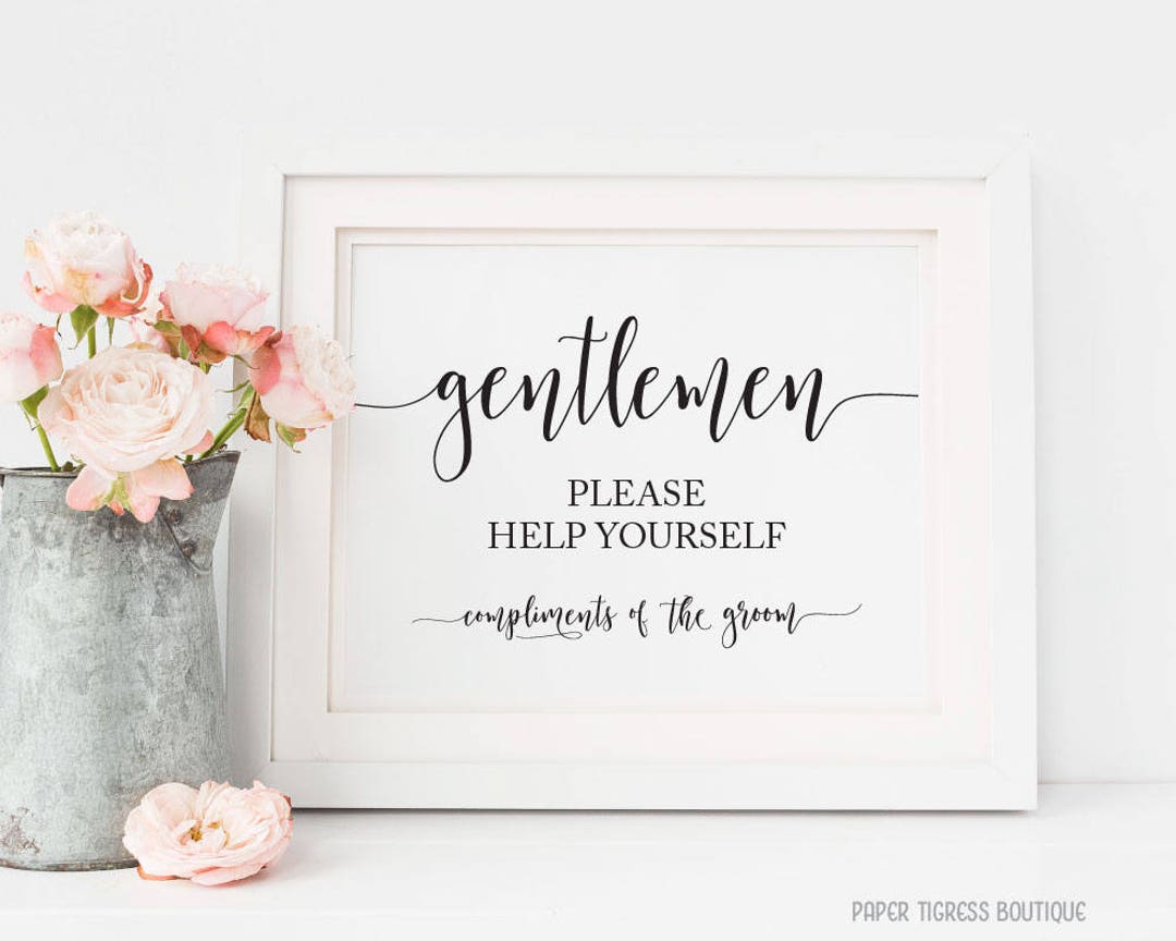 Wedding Bathroom Sign Printable Men's Room Sign - Etsy