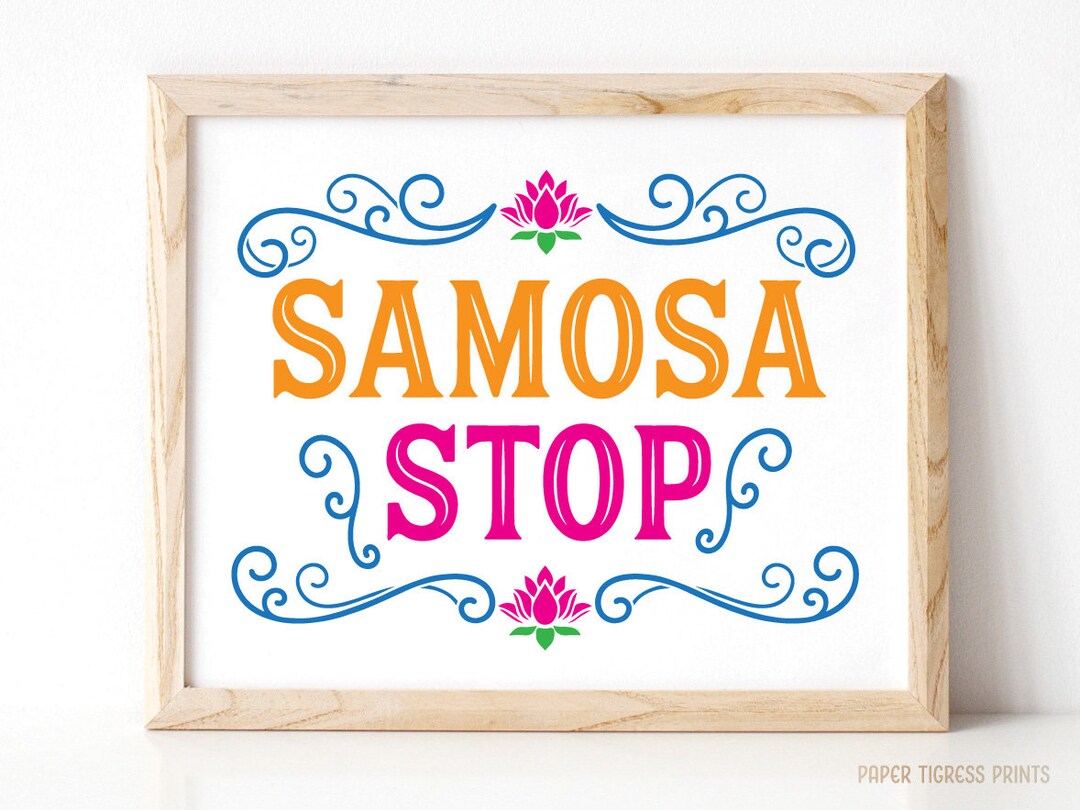 Samosa Stop, Indian Wedding Shaadi Food Table Signs, Sign Board - Etsy