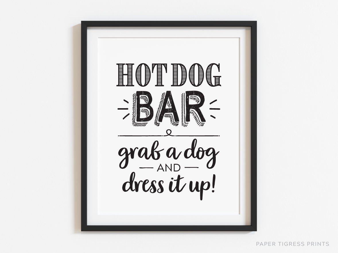 Printable Hot Dog Bar Sign Hot Dog Table Sign Hot Dog - Etsy UK