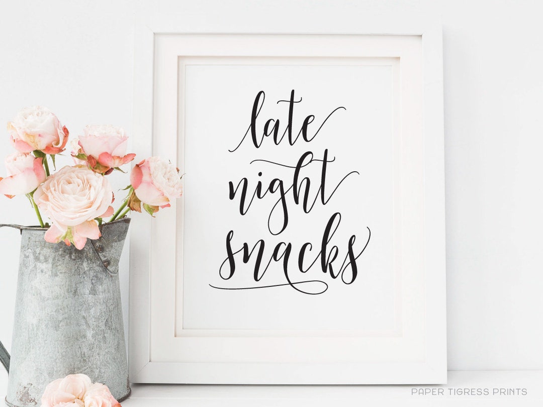Late Night Snacks Printable Late Night Snacks Signs Wedding - Etsy