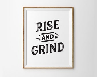 Rise and Grind Sign - Etsy