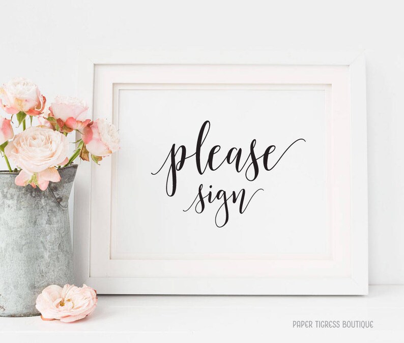 Please Sign Printable Guestbook Wedding Sign Wedding Sign | Etsy