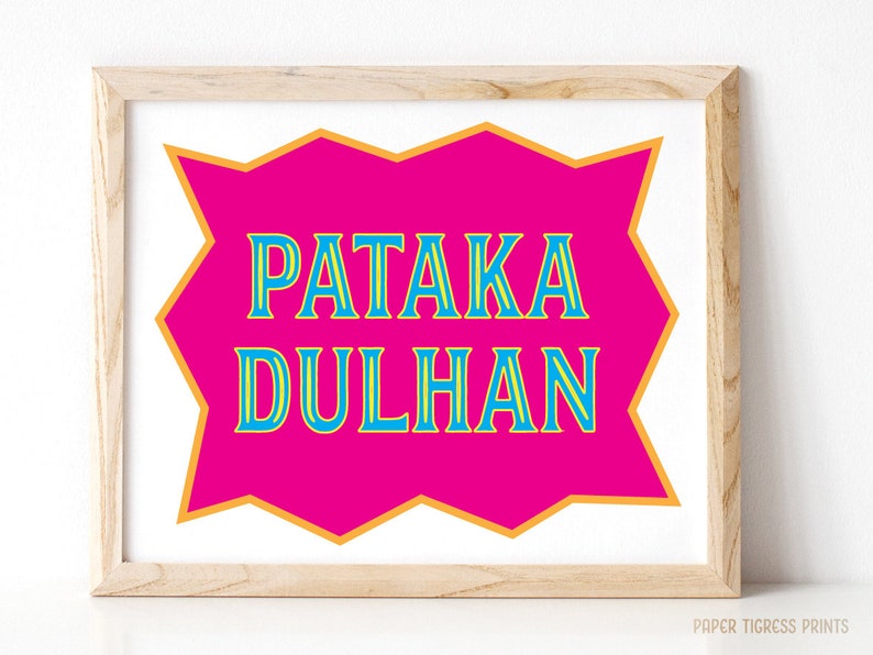 Pataka Dulhan Indian Wedding Props Printable Bollywood - Etsy