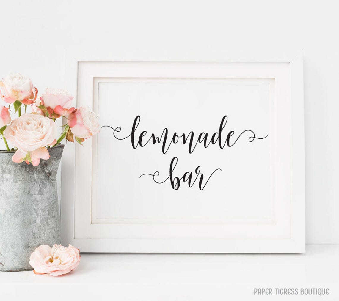 Lemonade Bar Printable Lemonade Bar Sign Lemonade Sign | Etsy