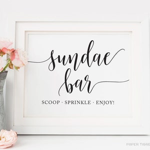 Sundae Bar Sign Printable Ice Cream Bar Sign Dessert Bar - Etsy