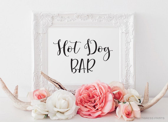 Hot Dog Bar Sign Printable Build Your Own Hot Dog Bar | Etsy
