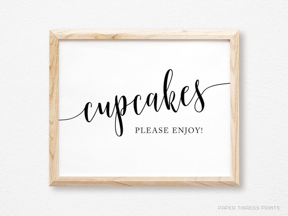 PRINTABLE Cupcake Sign Cupcake Wedding Party Cupcakes Sign | Etsy