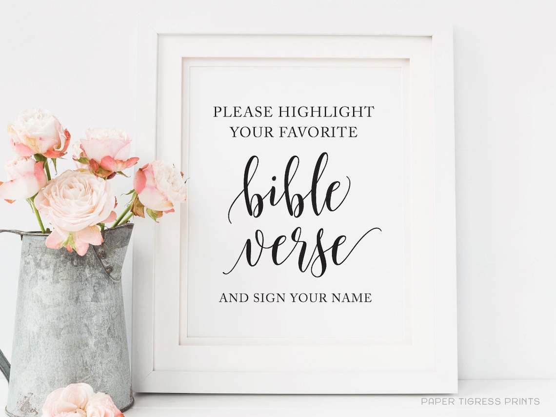 Please Highlight Your Favorite Bible Verse Sign Printable | Etsy