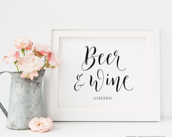 Beer and Wine Sign Alcohol Sign Wedding Bar Sign Wedding - Etsy