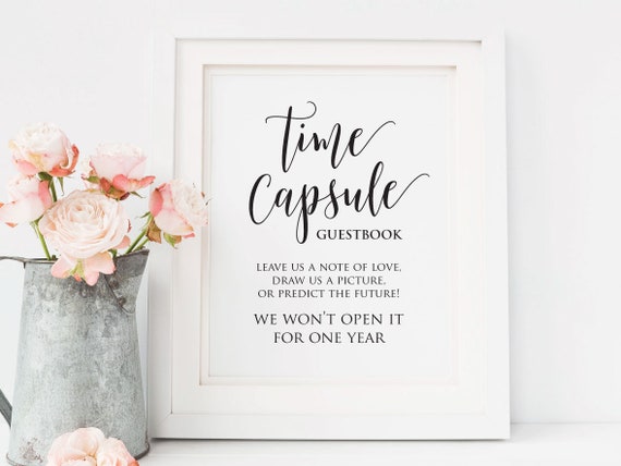 Time Capsule Sign Printable Wedding Time Capsule Time | Etsy