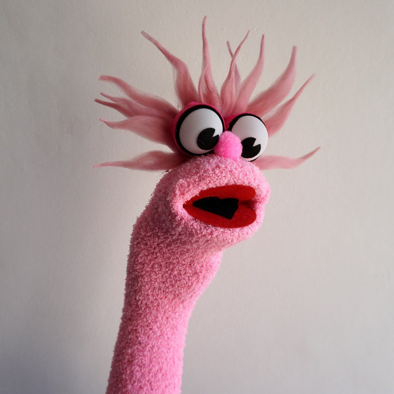 Crazy Sock Puppet Hand Puppet With Moving Mouth Fun & - Etsy