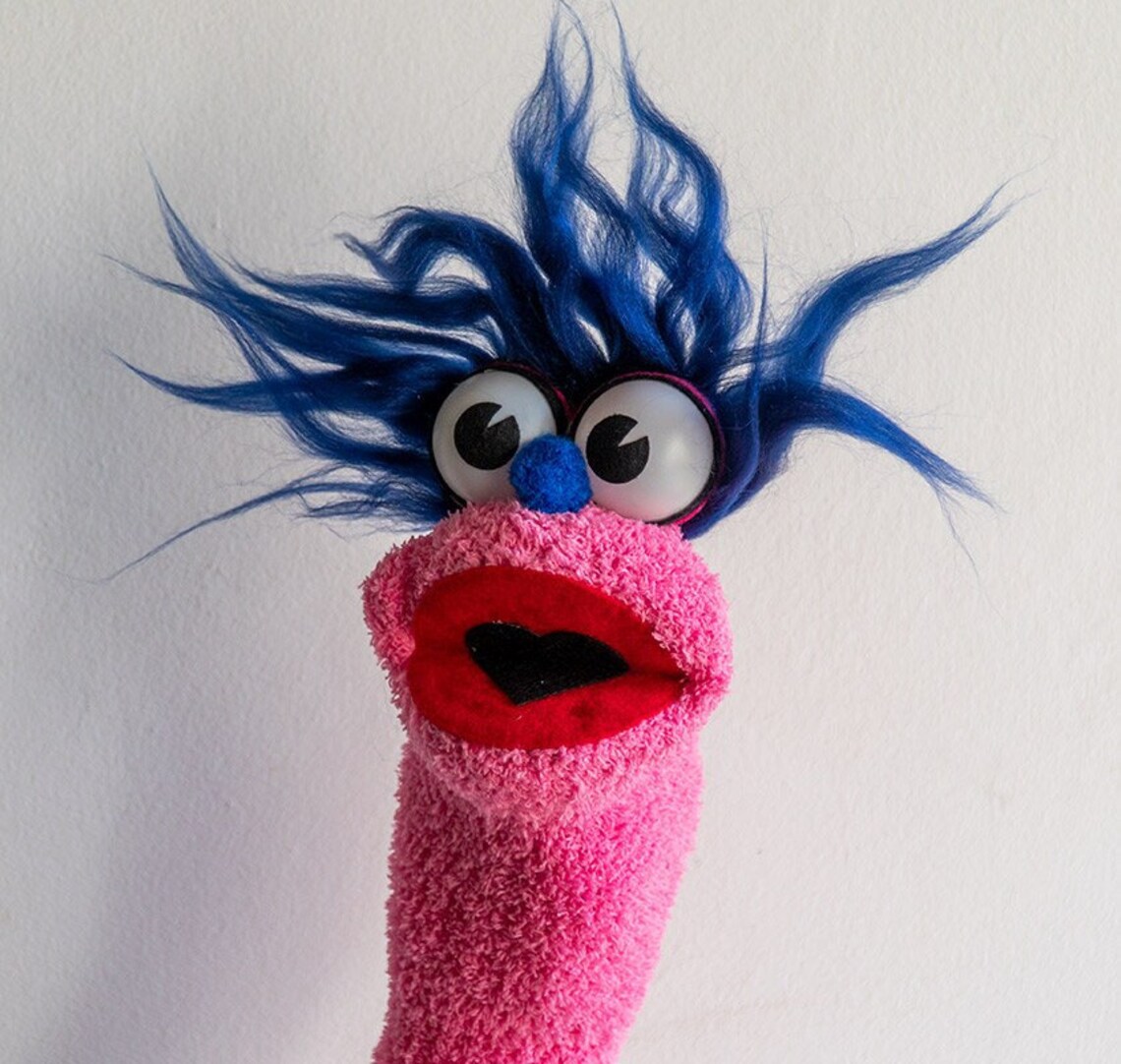 Crazy Sock Puppet Hand Puppet With Moving Mouth Fun & - Etsy