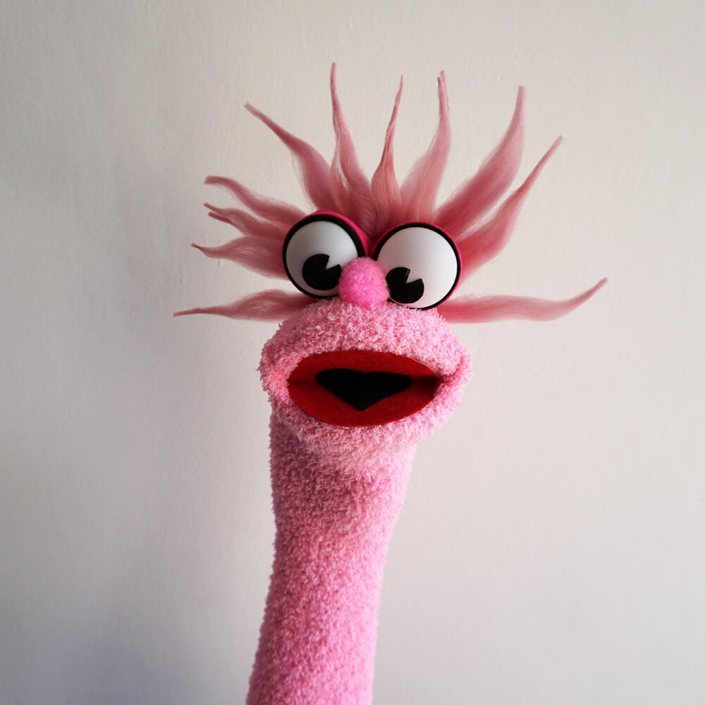 Crazy Sock Puppet Hand Puppet With Moving Mouth Fun & - Etsy