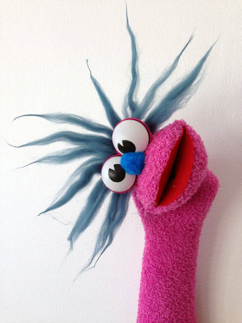 Crazy Sock Puppet Hand Puppet with moving mouth fun & | Etsy