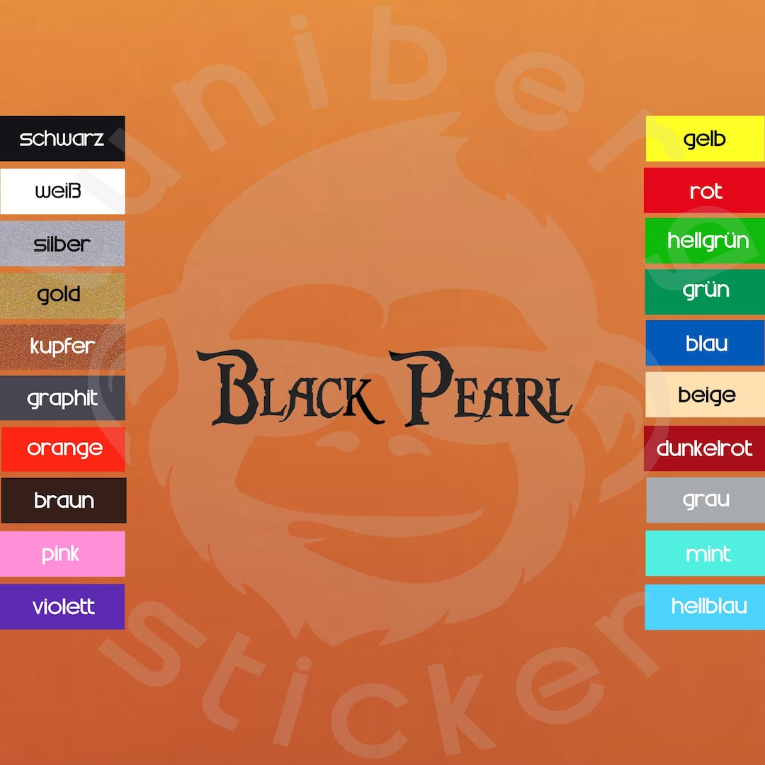 Auto Aufkleber "black Pearl" Text Schriftzug - Etsy