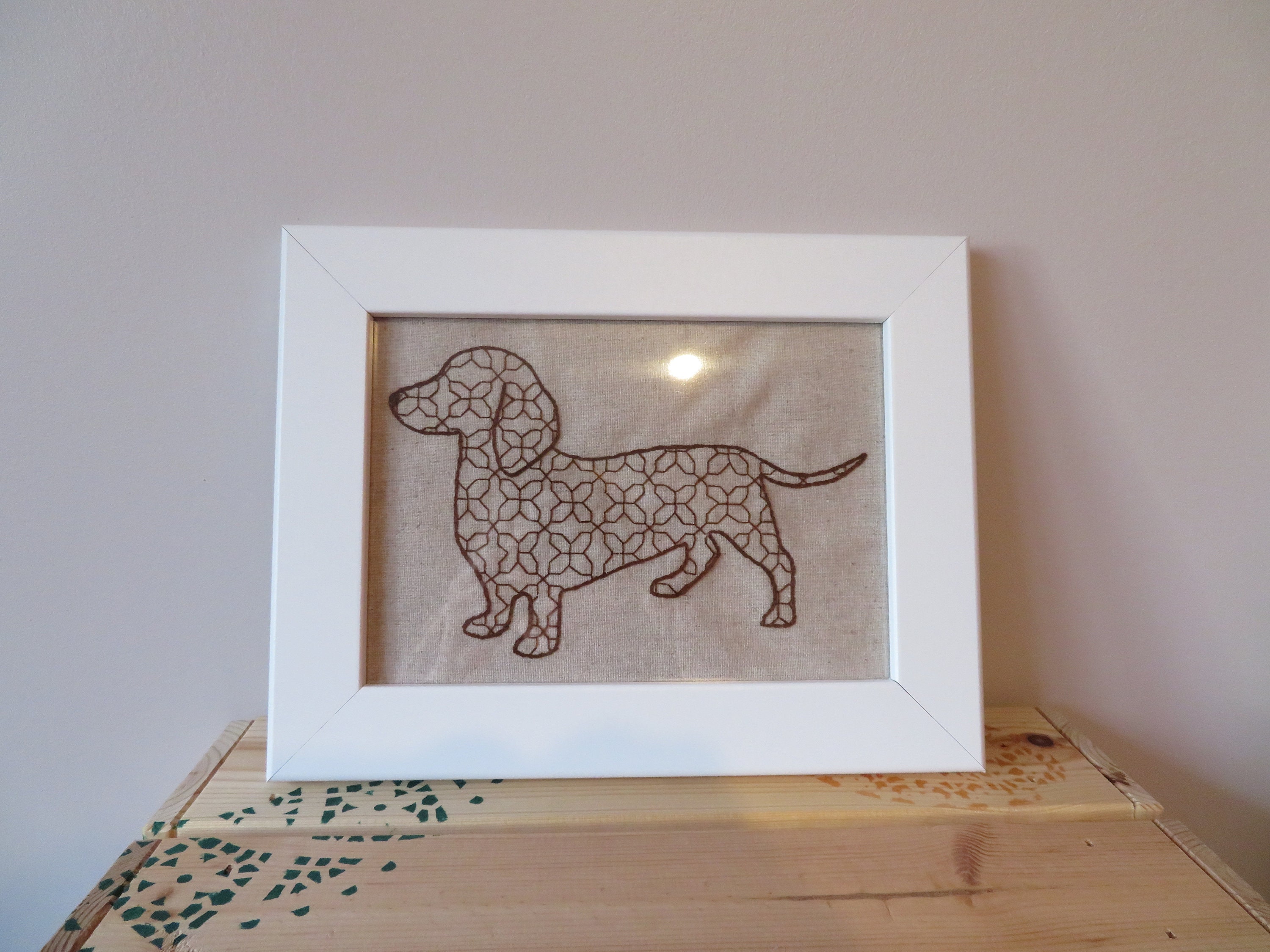 Blackwork Dog Breed Embroidery Frame - Etsy
