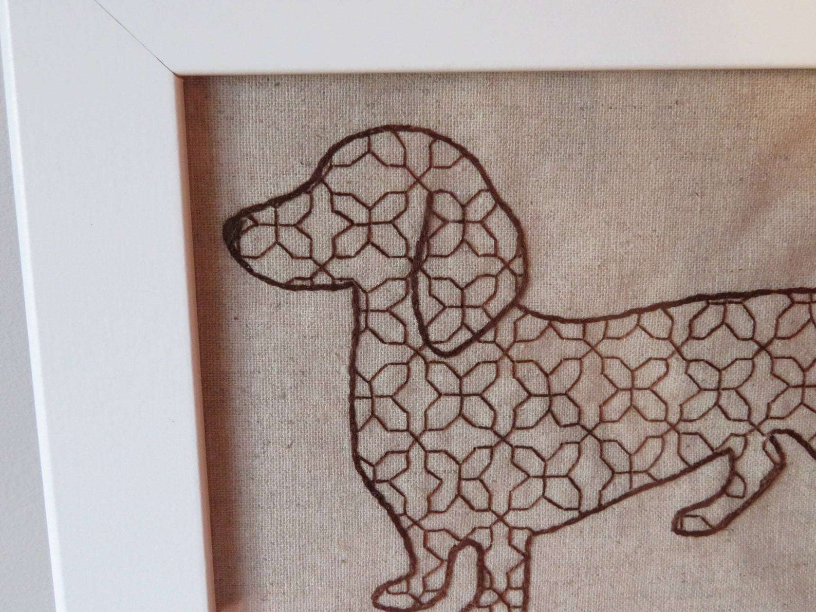Blackwork Dog Breed Embroidery Frame - Etsy