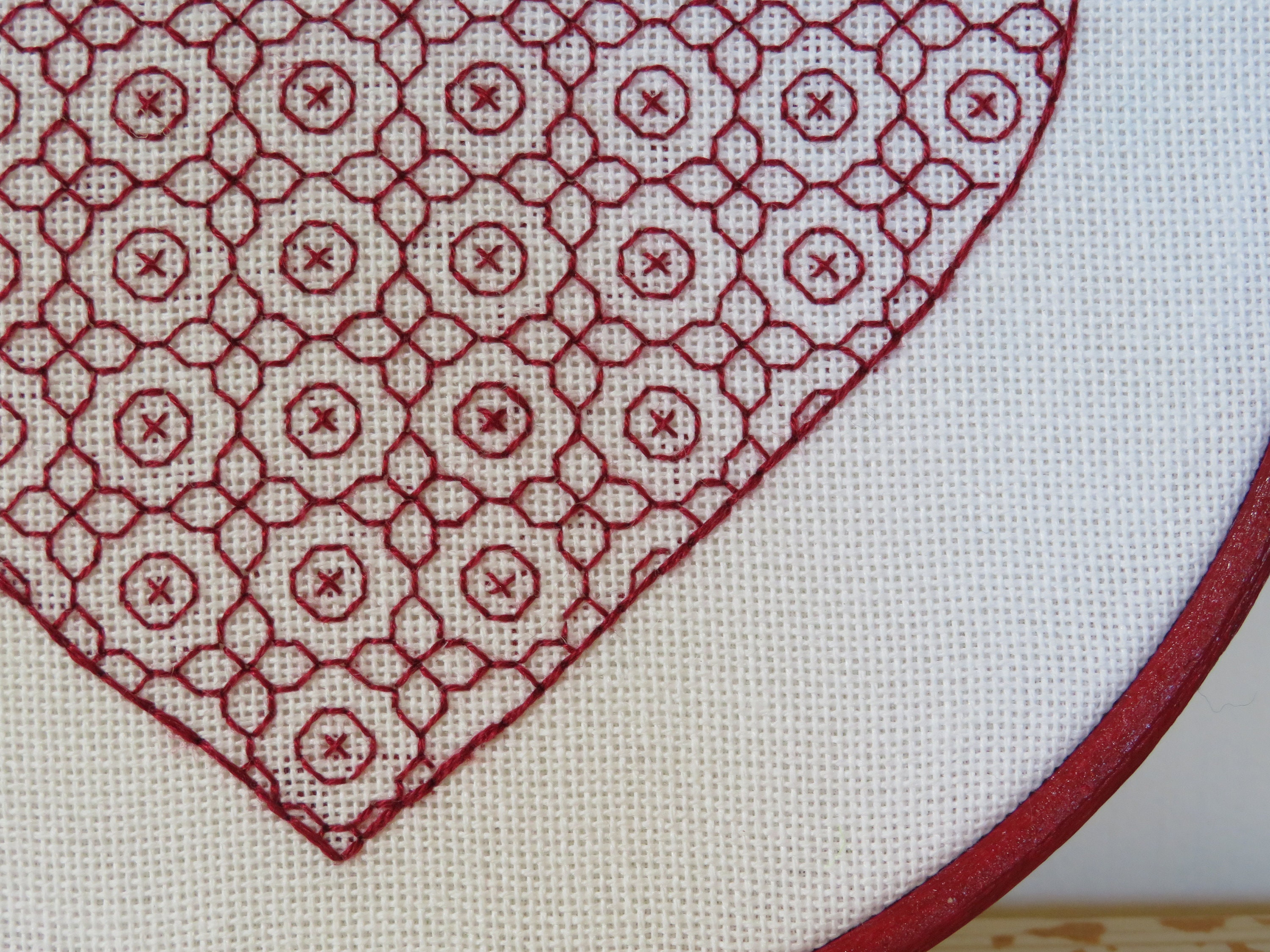 Heart Blackwork Pattern Embroidery Hoop - Etsy