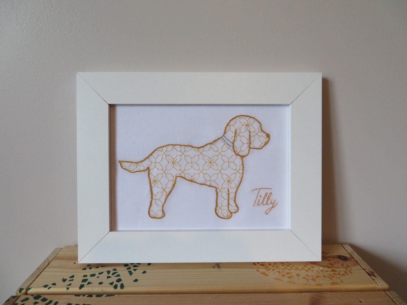 Blackwork Dog Breed Embroidery Frame - Etsy