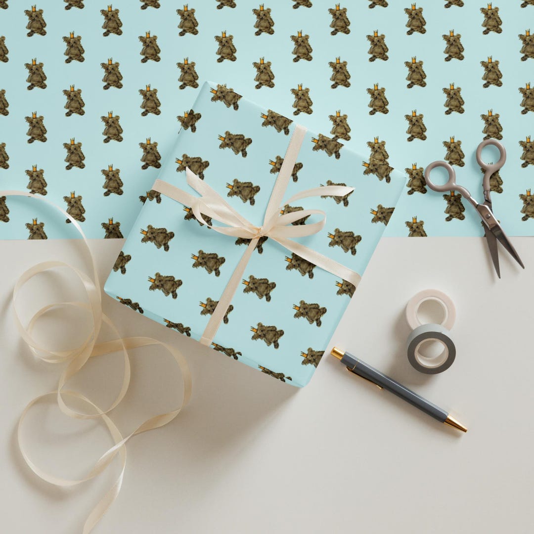 Teddy Bear Wrapping Paper Sheets - Etsy