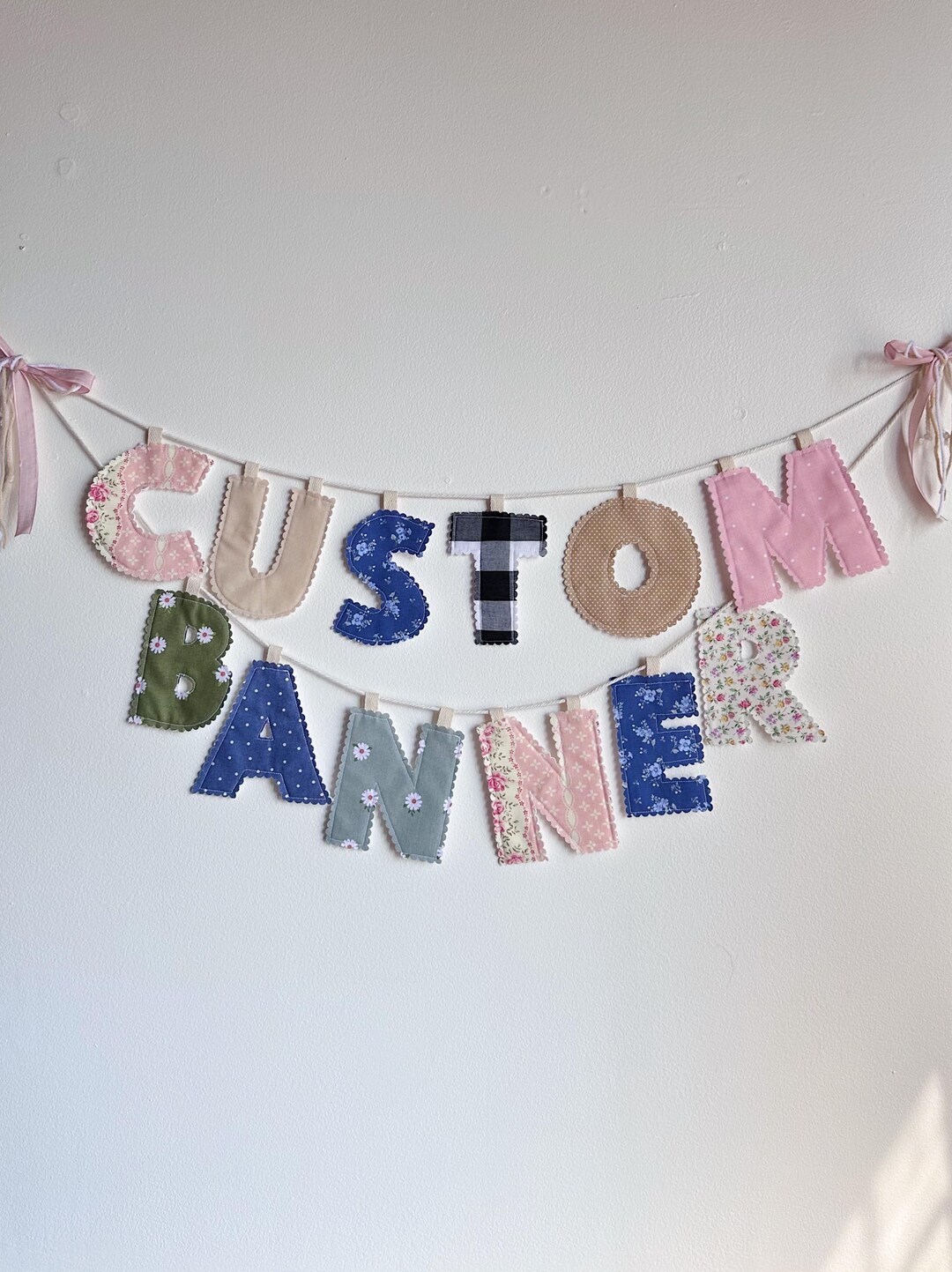 Custom Fabric Letter Banner | Personalized Name Birthday Banner ...