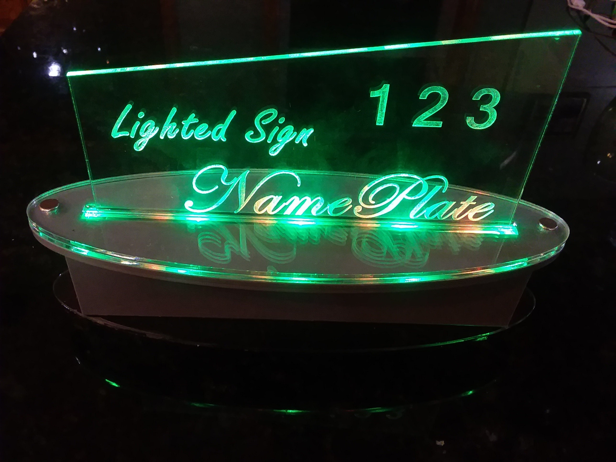 Personalized LED Desk Table Sign - 8" X 8" Special Event Cake Topper ...