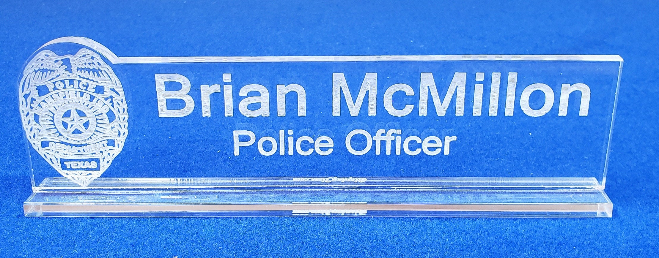 Custom Personalized Police-guard-sheriff Laser Engraved Desk Nameplate ...