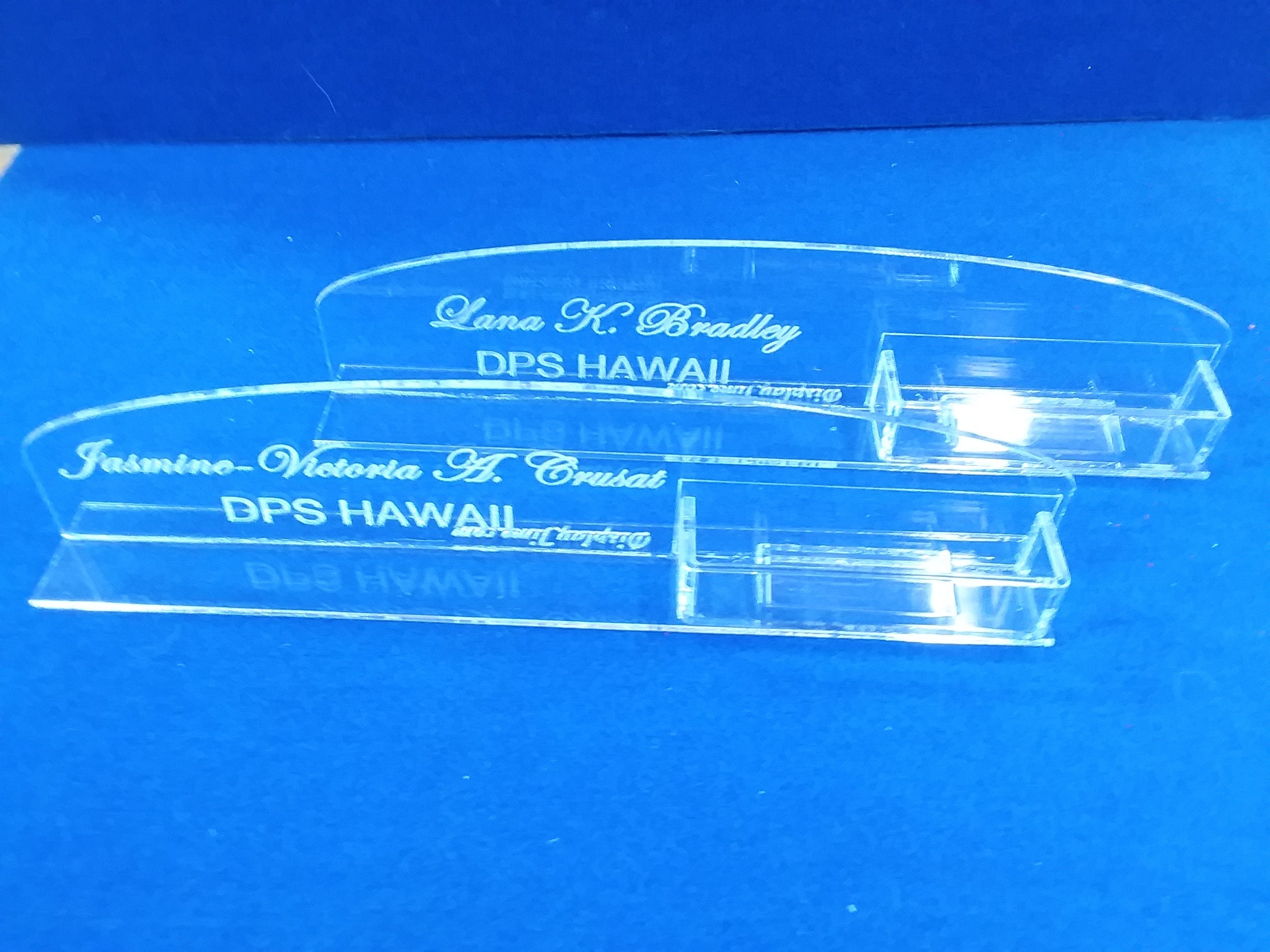 Personalized Acrylic Glass NAME PLATE BAR Desk With Business | Etsy