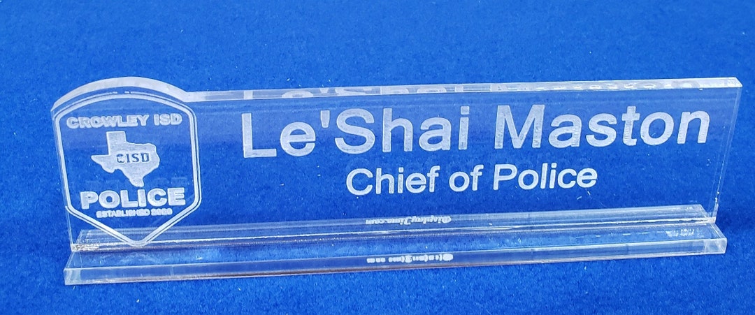 Custom Personalized Police-guard-sheriff Laser Engraved Desk Nameplate ...