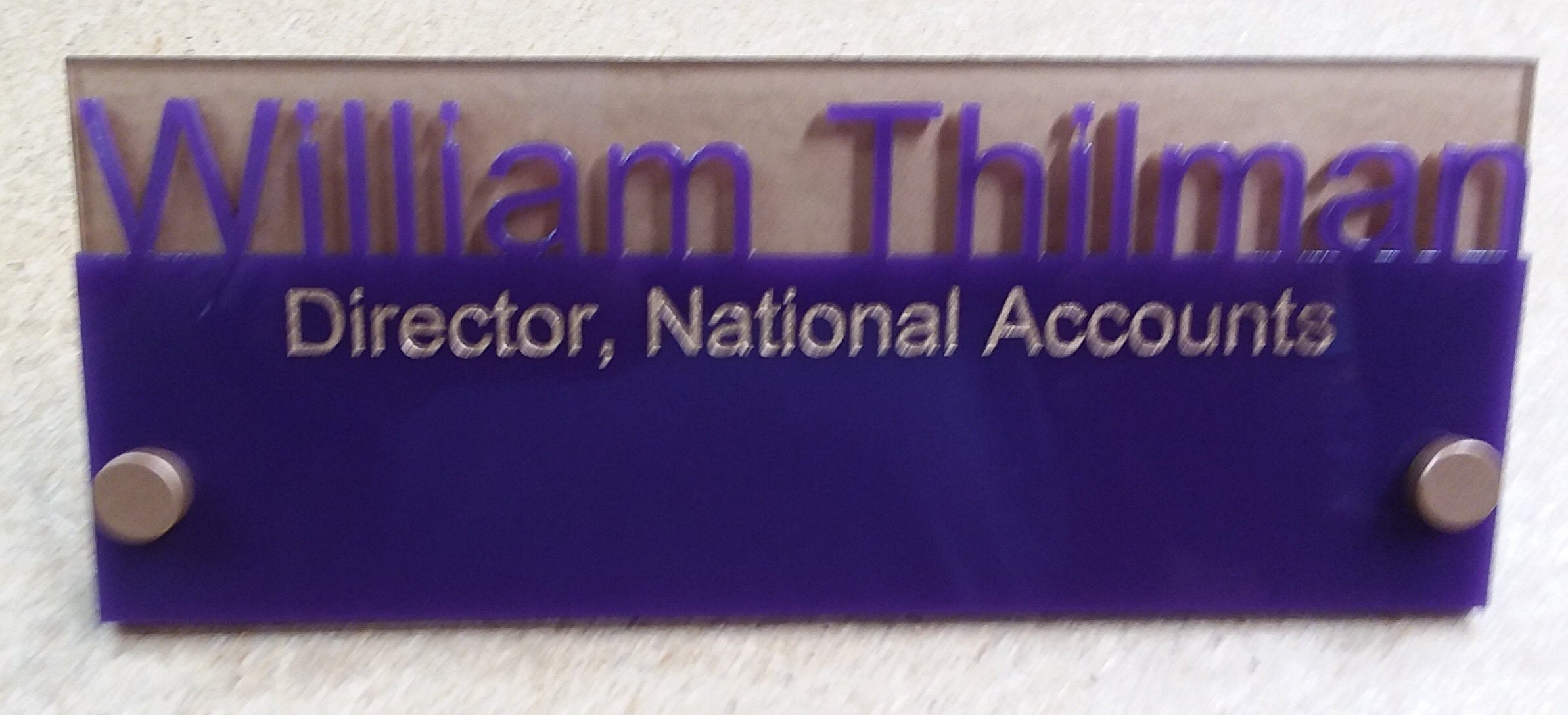 Personalized Acrylic Glass NAME PLATE BAR Desk Upscale Standoffs - Etsy