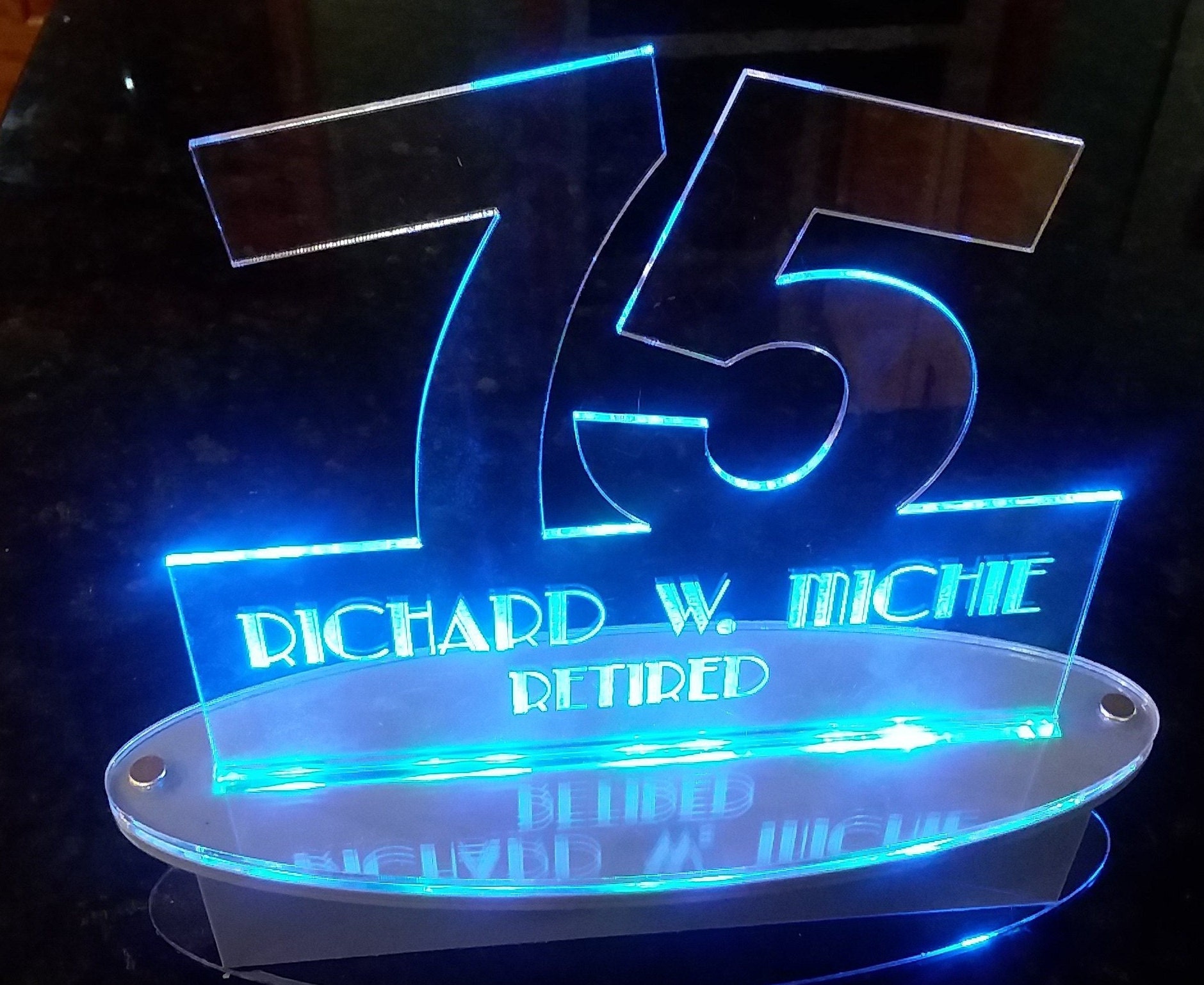Personalized LED Desk Table Sign - 8" X 8" Special Event Cake Topper ...