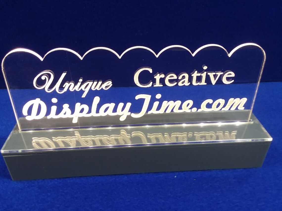 Personalized Acrylic Glass NAME PLATE Bar Desk with LED Lights - Etsy.de