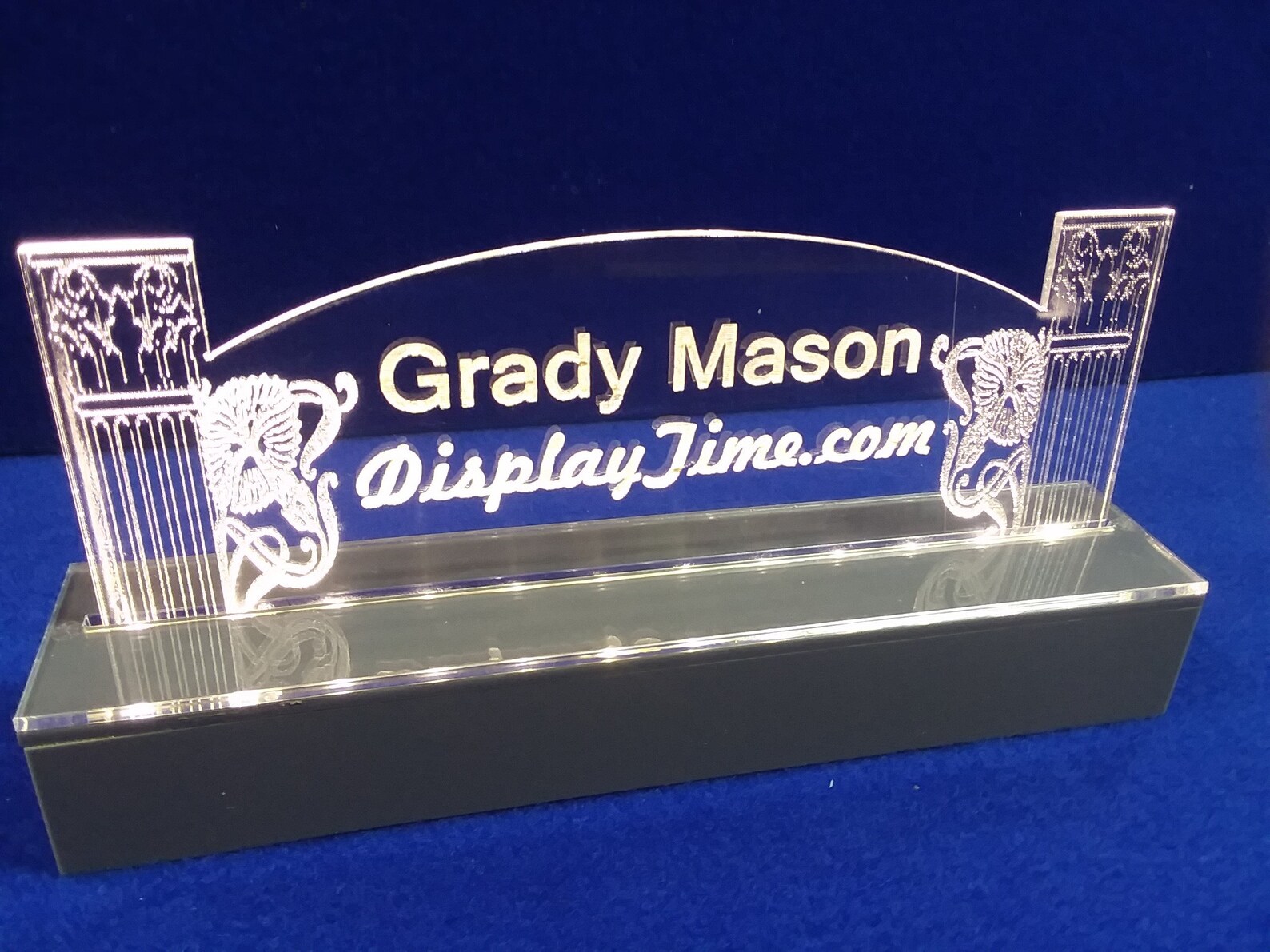 Personalized Acrylic Glass NAME PLATE Bar Desk With LED Lights Freeship ...