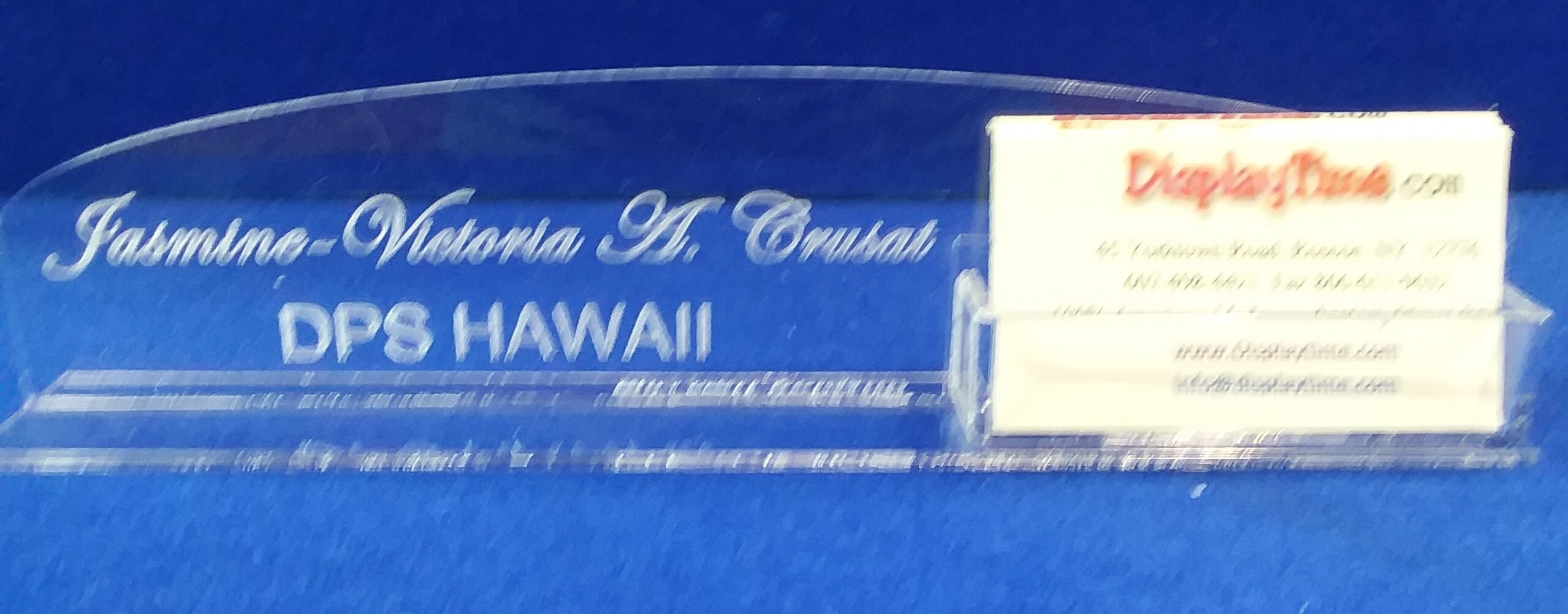 Personalized Acrylic Glass NAME PLATE BAR Desk With Business Card ...
