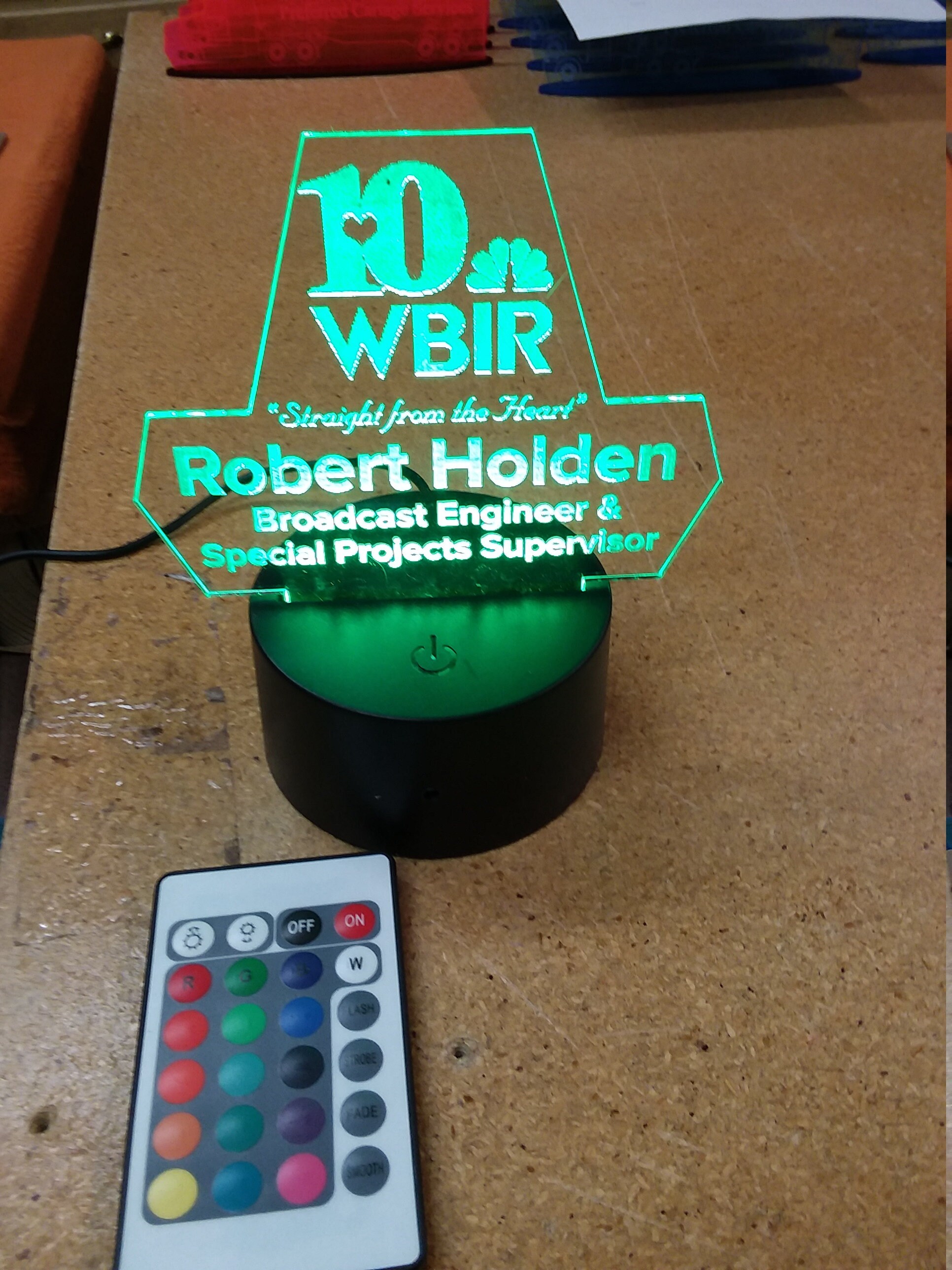 Personalized LED Desk Table Sign - 6" X 6" Special Event Cake Topper ...